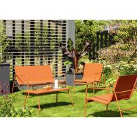 China Outdoor Furniture AJUNION Colorful Macaron Metal Patio Set with 4 Seating Lounge Chairs for sale