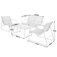 China Outdoor Furniture AJUNION Colorful Macaron Metal Patio Set with 4 Seating Lounge Chairs for sale