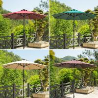 China Outdoor Cafe Patio Beach Parasol with Solar LED Lights and Aluminium Centre Pole for sale