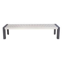 China Outdoor Dining Set with Bench AJUNION 9 Piece Aluminum Frame and Metal Patio Furniture for sale
