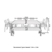 China Outdoor Dining Set with Bench AJUNION 9 Piece Aluminum Frame and Metal Patio Furniture for sale