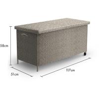 China AJUNION Rattan Weave Cushion Storage Box A Must-Have for Tools Lock and Wheels Included for sale