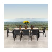 China Y Mail Packing 8 Seater Outdoor Dining Set with Metal Furniture and Teak Wood Table for sale
