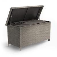 China AJUNION Rattan Weave Cushion Storage Box A Must-Have for Tools Lock and Wheels Included for sale