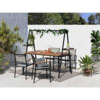 China Metal Garden Set AJUNION Modern Design 4 Seat Outdoor Dining Set for Patio Furniture for sale