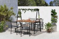China Metal Garden Set AJUNION Modern Design 4 Seat Outdoor Dining Set for Patio Furniture for sale