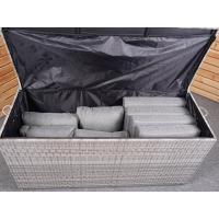 China Spacious Multifunctional Wicker Rattan Garden Storage Box with Wheels by AJUNION for sale