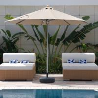 China Outdoor Furniture Aluminum Alloy Tube Round Drawstring Parasol Umbrella for Patio and Pool for sale