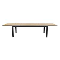 China Extendable Teak Wood Tabletop Outdoor Dining Set for 12 Seat Cushioned Outdoor Chairs for sale