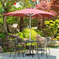 China Outdoor Furniture Aluminum Alloy Tube Round Drawstring Parasol Umbrella for Patio and Pool for sale