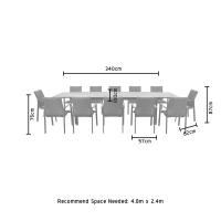 China Extendable Teak Wood Tabletop Outdoor Dining Set for 12 Seat Cushioned Outdoor Chairs for sale