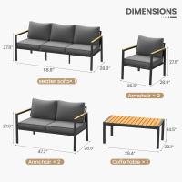 China Modern 7 Seater Metal Garden Furniture Set for Outdoor Sectional Sofa and Patio Furniture for sale