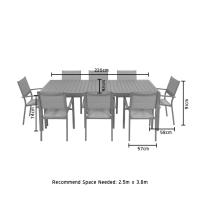 China Outdoor Restaurant Furniture Metal Dining Set with 8 Seat Expandable Table by AJUNION for sale