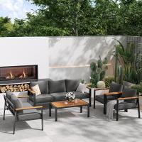 China Modern 7 Seater Metal Garden Furniture Set for Outdoor Sectional Sofa and Patio Furniture for sale