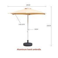 China Camping Round Aluminum Center Pole Umbrella for Outdoor Restaurant Cafe Hotel Garden Beach for sale