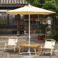 China Camping Round Aluminum Center Pole Umbrella for Outdoor Restaurant Cafe Hotel Garden Beach for sale
