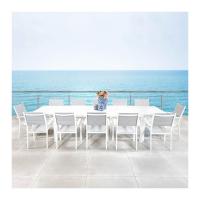 China Modern Style Aluminum Outdoor Dining Set 12 Seat Armchair and Extendable Dining Table for sale