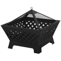 China Black Cover Metal Wood Burning Fire Pit for Outdoor Patio Backyard Garden Bonfire Camping for sale