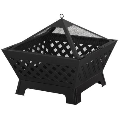 China Black Cover Metal Wood Burning Fire Pit for Outdoor Patio Backyard Garden Bonfire Camping for sale