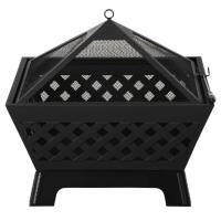 China Black Cover Metal Wood Burning Fire Pit for Outdoor Patio Backyard Garden Bonfire Camping for sale