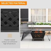 China Black Cover Metal Wood Burning Fire Pit for Outdoor Patio Backyard Garden Bonfire Camping for sale