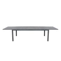 China Metal Outdoor Furniture Dining Set AJUNION Luxury Aluminum Expandable Metal Table for sale