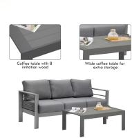 China Garden Set Aluminum Sofa Conversation Patio Set Garden Sofa Furniture Set for Outdoor for sale