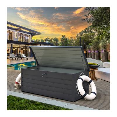 China Modern Design AJUNION 600L Metal Waterproof Outdoor Garden Storage Box for Poolside for sale