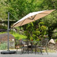China Outdoor Furniture Must-Have Large Aluminium Hand Crank Umbrella with Solar LED Lights for sale
