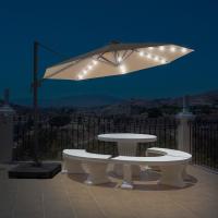 China Outdoor Furniture Must-Have Large Aluminium Hand Crank Umbrella with Solar LED Lights for sale