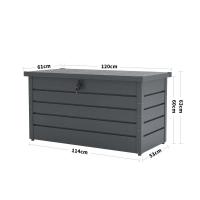 China Galvanized Steel Outdoor Storage Box for Garden Tools and Cushions Sustainable Design for sale