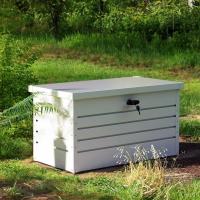 China Galvanized Steel Outdoor Storage Box for Garden Tools and Cushions Sustainable Design for sale