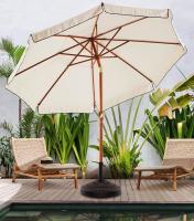 China Custom Logo Outdoor Cafe Garden Beach Patio Sun Umbrella with 3 Tiers and LED Lights for sale