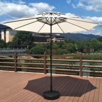 China Custom Logo Outdoor Cafe Garden Beach Patio Sun Umbrella with 3 Tiers and LED Lights for sale