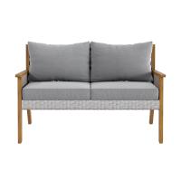 China Y Mail Packing Rattan Weave Outdoor Sofa Set with Solid Wooden Frame and PE Wicker for sale