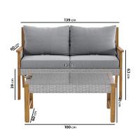 China Y Mail Packing Rattan Weave Outdoor Sofa Set with Solid Wooden Frame and PE Wicker for sale