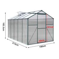 China 10x6 ft Transparent Garden Greenhouse Polycarbonate with 2 Vents Shed Type Transparent for sale