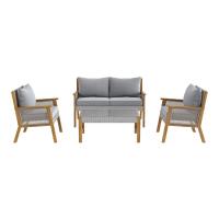 China Y Mail Packing Rattan Weave Outdoor Sofa Set with Solid Wooden Frame and PE Wicker for sale