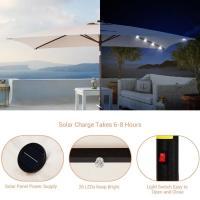 China Commercial Sonnenschirm Market Umbrella with Light 227.5 CM Radii and Aluminum Pole for sale