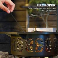 China Outdoor Warming Portable Round Steel Wood Burning Firepit Charcoal BBQ Grill Fire Pit Burner Kit for sale