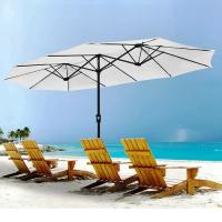 China Commercial Sonnenschirm Market Umbrella with Light 227.5 CM Radii and Aluminum Pole for sale