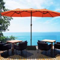 China Commercial Sonnenschirm Market Umbrella with Light 227.5 CM Radii and Aluminum Pole for sale
