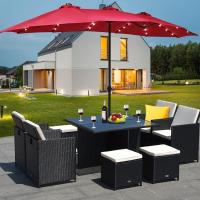 China Commercial Sonnenschirm Market Umbrella with Light 227.5 CM Radii and Aluminum Pole for sale