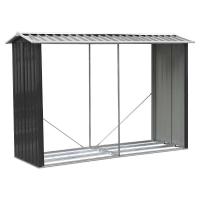 China AJUNION Metal Outdoor Firewood Log Rack Shed for Easy Assembly and Garden Storage for sale