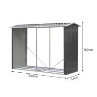 China AJUNION Metal Outdoor Firewood Log Rack Shed for Easy Assembly and Garden Storage for sale