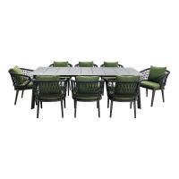 China Outdoor Dining Set featuring Rope Weave Design and Aluminum Metal Frame by AJUNION for sale