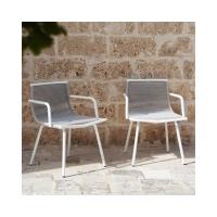 China Metal Minimalist Garden Set AJUNION Aluminum Dining Chair Rope Weave Outdoor Furniture for sale