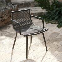 China Metal Minimalist Garden Set AJUNION Aluminum Dining Chair Rope Weave Outdoor Furniture for sale