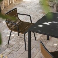 China Metal Minimalist Garden Set AJUNION Aluminum Dining Chair Rope Weave Outdoor Furniture for sale