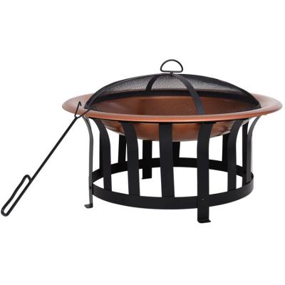 China Round Metal Wood Burning Fire Pit Perfect for Bonfires Camping and Outdoor Gatherings for sale